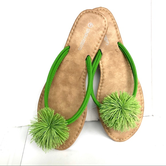 Sondra Roberts | Shoes | Sondra Roberts Pom Pom Flip Flaps | Poshmark
